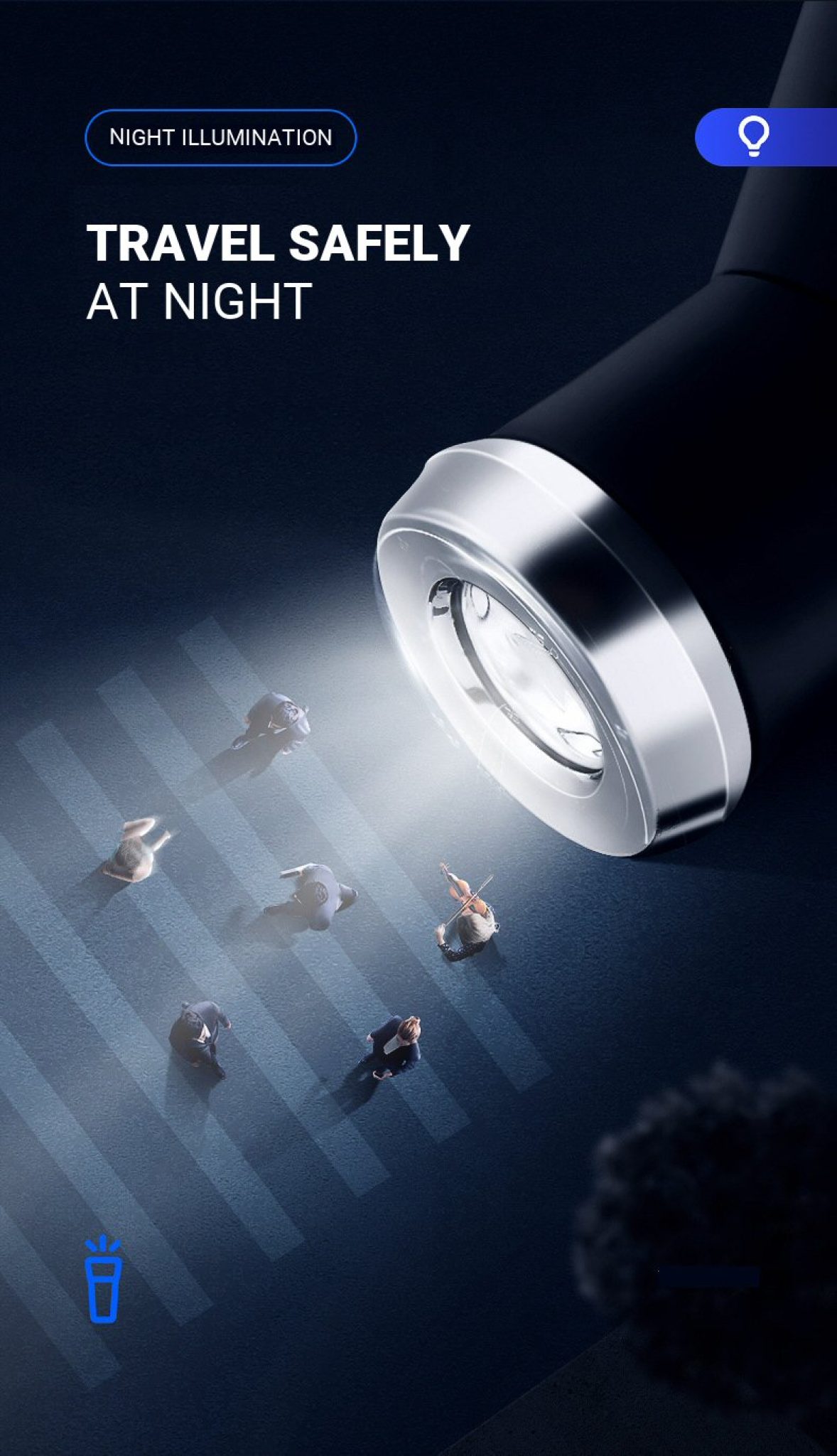 Fully Automatic Umbrella with Torch Light - Bello Bello
