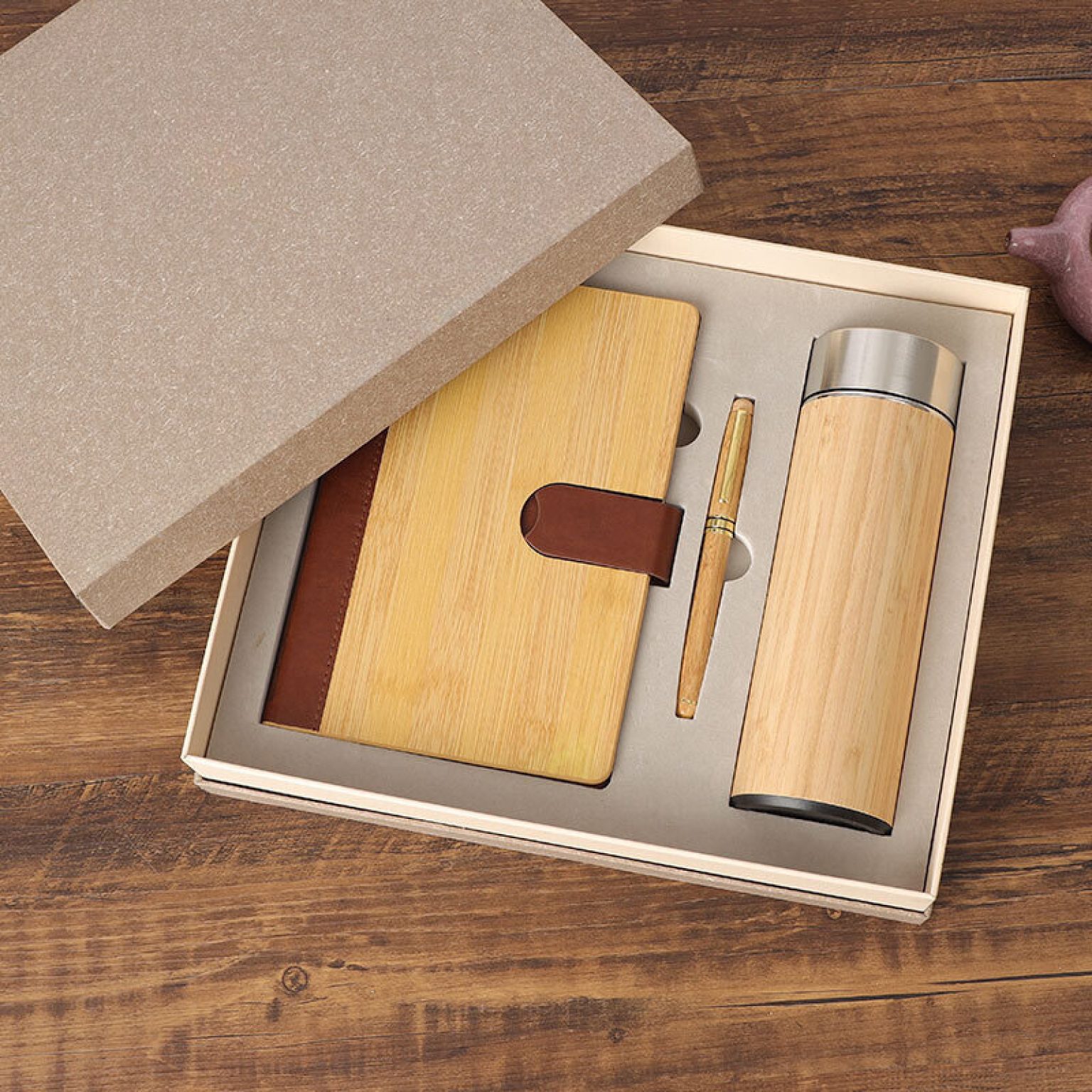 Wooden Bamboo Notebook Gift Set - Bello Bello