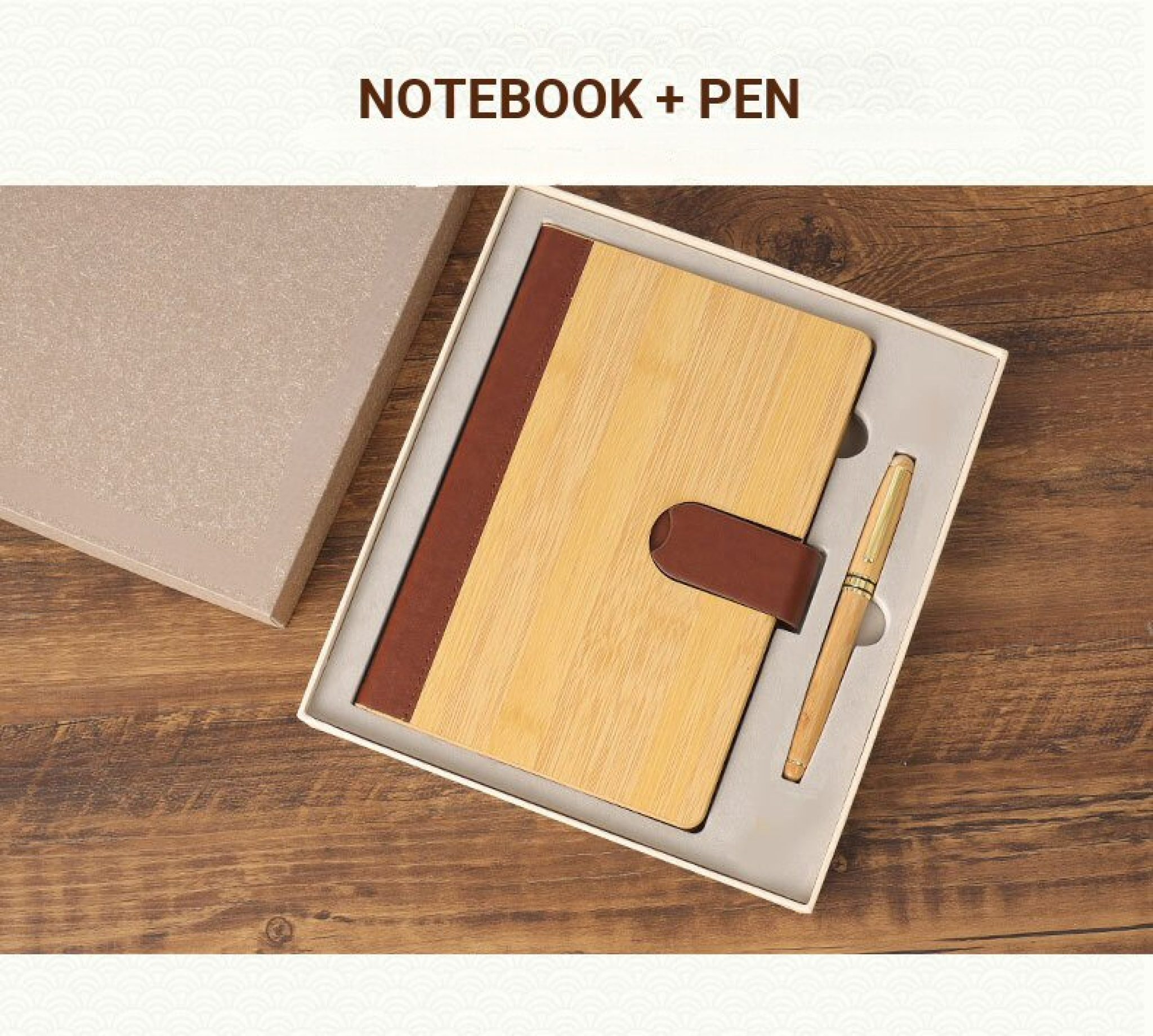 Wooden Bamboo Notebook Gift Set - Bello Bello