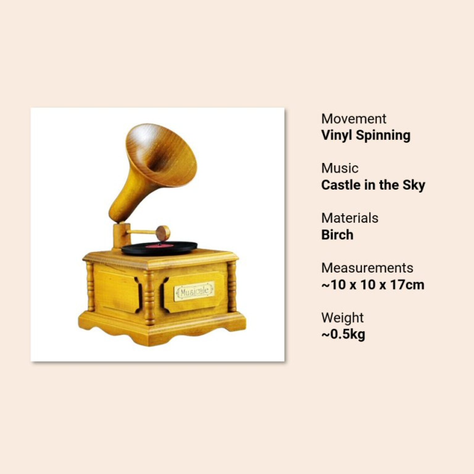 PHONOGRAPH Wooden Music Box - Bello Bello