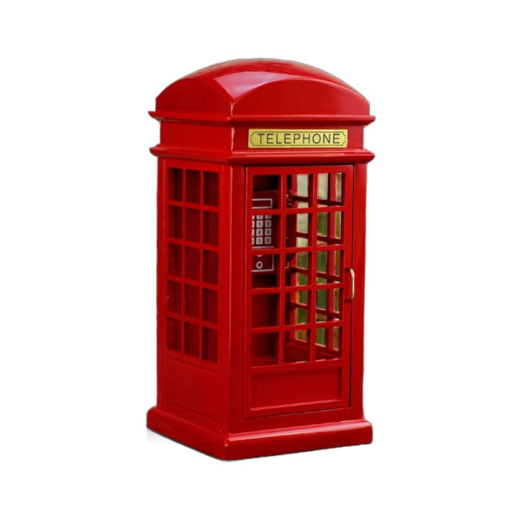 RED TELEPHONE BOX Wooden Music Box | Bello Bello