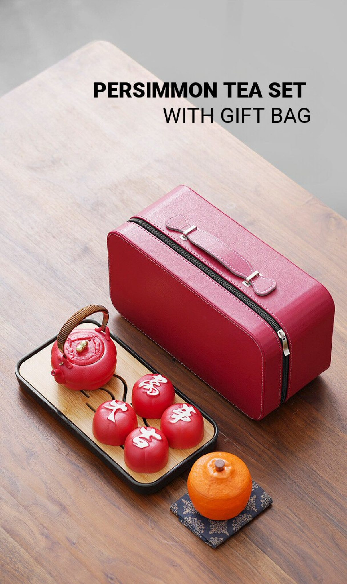 Persimmon Tea Set with Gift Bag - Bello Bello